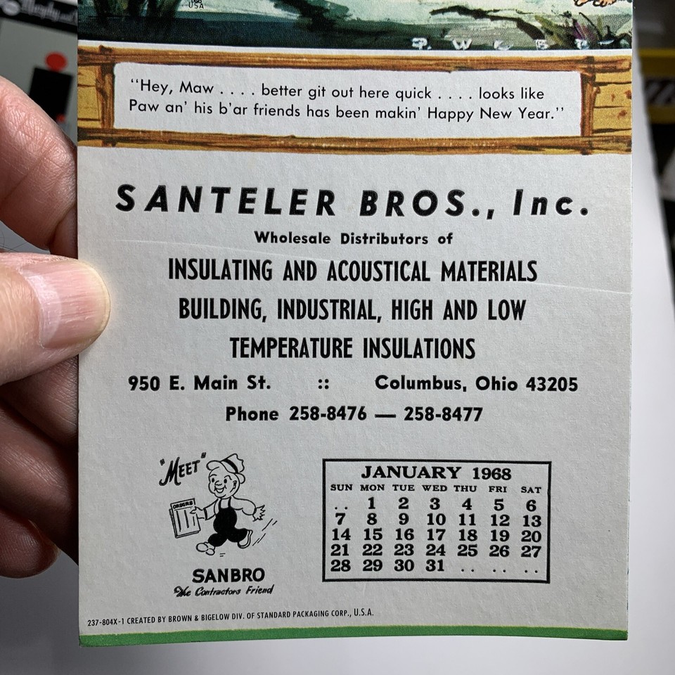 Funny Paul Webb’s Mountain Boys Blotter Calendar Columbus Ohio 1968 ...