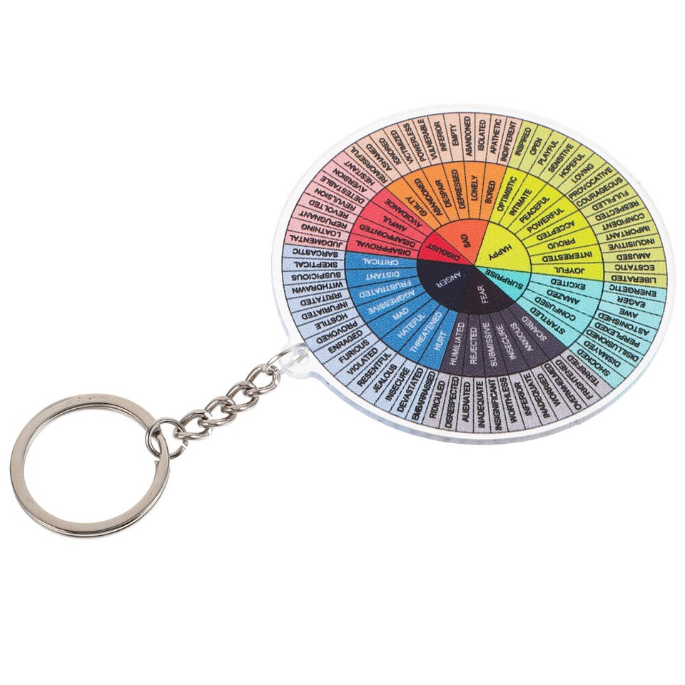 Feeling Wheel Key Ring Emotion Wheel Keychain Portable Feeling Wheel ...