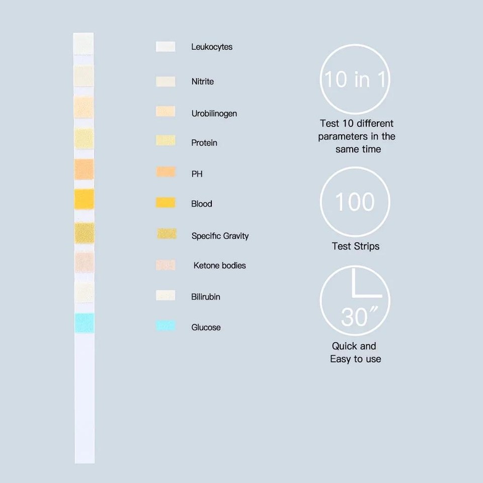 100pcs Salinity Salt Urine Test Strips Sodium Chloride Urinalysis Test ...