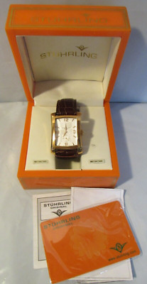 Stuhrling Mens Gold Tone Wrist Watch Stainless Steel Deployant Buckle ...