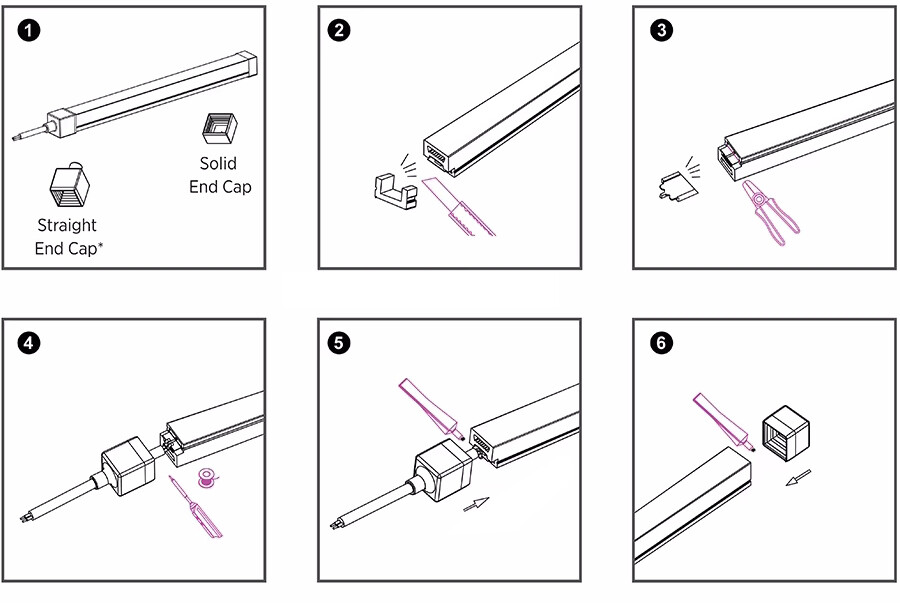 12x12mm IP67 Flexible LED Neon Light Strip Black Silicone LED Channel ...