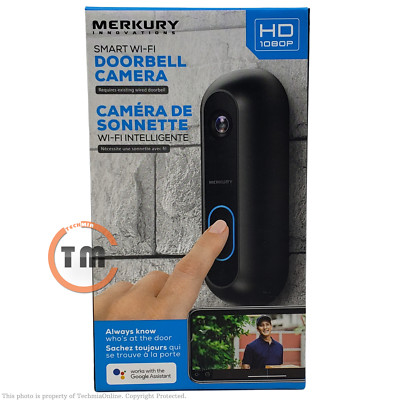 Merkury Innovations Smart Wi-fi Doorbell Camera Google Assistant Live ...