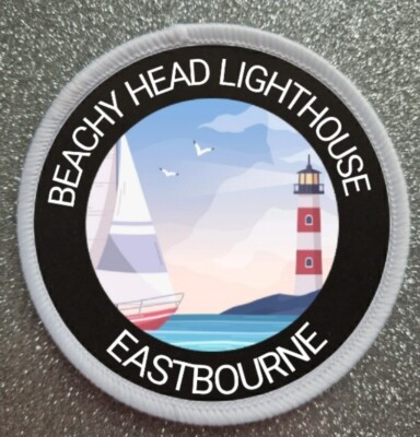 3" Beachy Head Lighthouse Eastbourne Iron / Sew On Sublimation Patch Badge | eBay UK