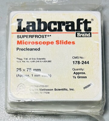 Labcraft Brand SuperFrost Microscope Slides Pre-Cleaned 25x75 mm #178 ...