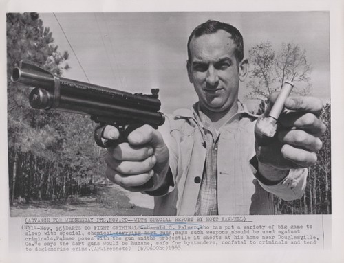 1963 Harold C Palmer chemical dart gun Douglasville Original Press ...