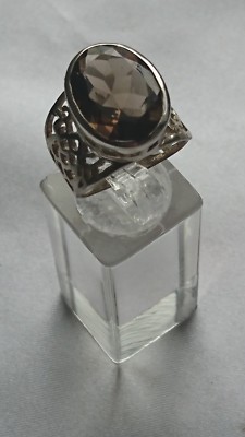 JEWELLERY 925 Sterling Silver and Smoky Quartz Ring 2 | eBay Australia