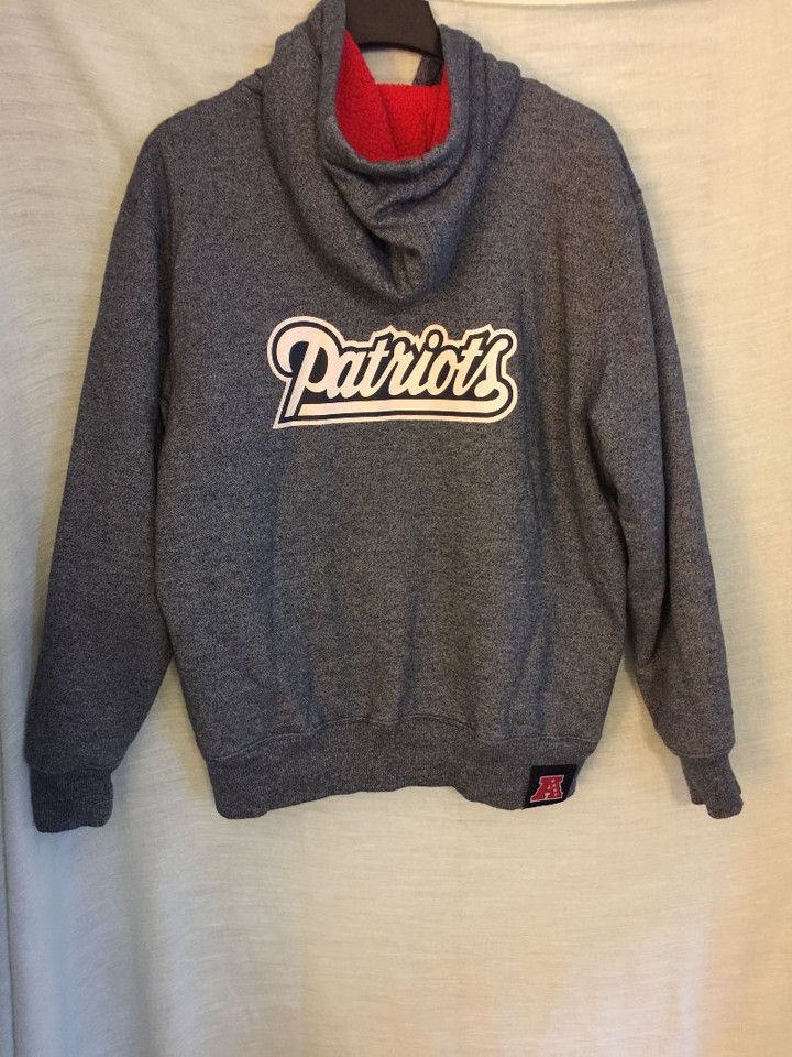 NFL Pro Line Patriots Gray Winter Jacket Hooded Coat Full Zipper Size ...