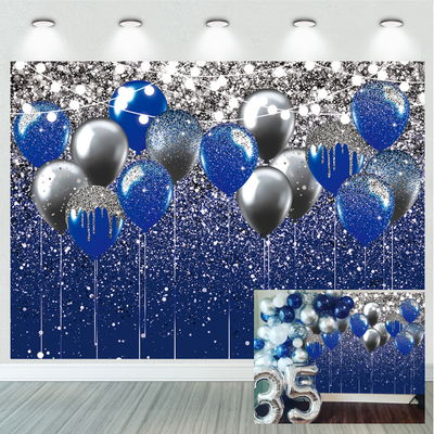 Silver And Blue Graduation Balloons