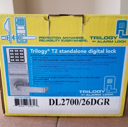 ALARM LOCK TRILOGY T2 DL2700/26D ELECTRONIC KEYLESS DOOR LOCK SATIN ...