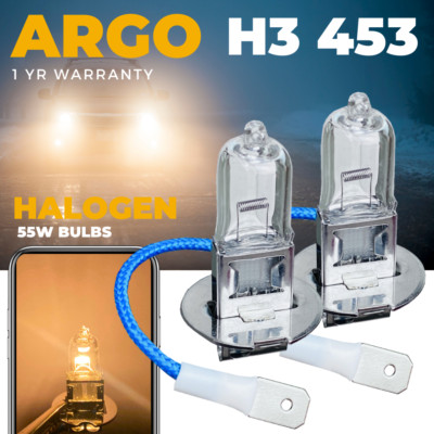 2 x H3 453 Halogen Bulb Headlight Foglight PK22s 12V 55W Car Fog Light ...