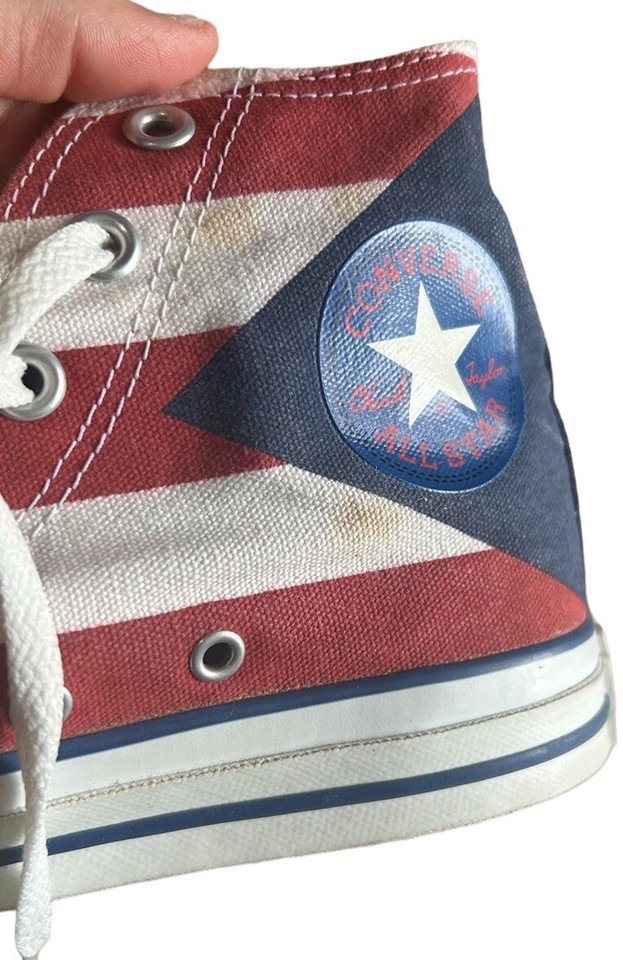 Converse High Top Puerto Rico Flag Star Stripes Men’s 6 Women’s 8 ...