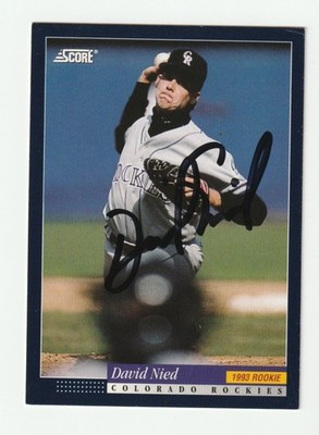 David Nied Signed 1994 Score Card Auto Colorado Rockies Autograph #528 ...