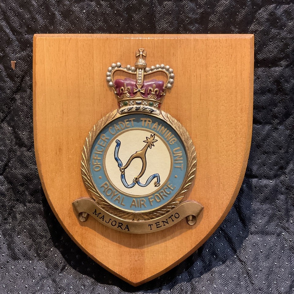 Vintage Royal Air Force OFFICER CADET TRAINING Mess Wall Plaque/Shield ...