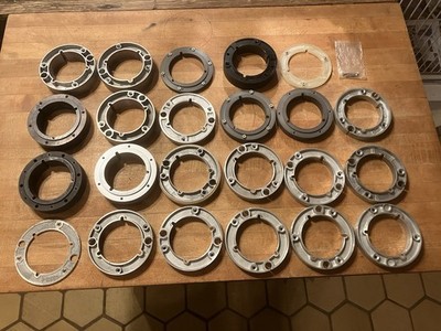 Vtg. Lot of 23 Aluminum Metal Plastic NAB Hub Adapter Reel to Reel Tape ...
