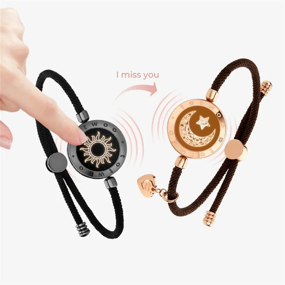 Long Distance Touch Bracelets Light Up Vibration Gifts for Couples ...