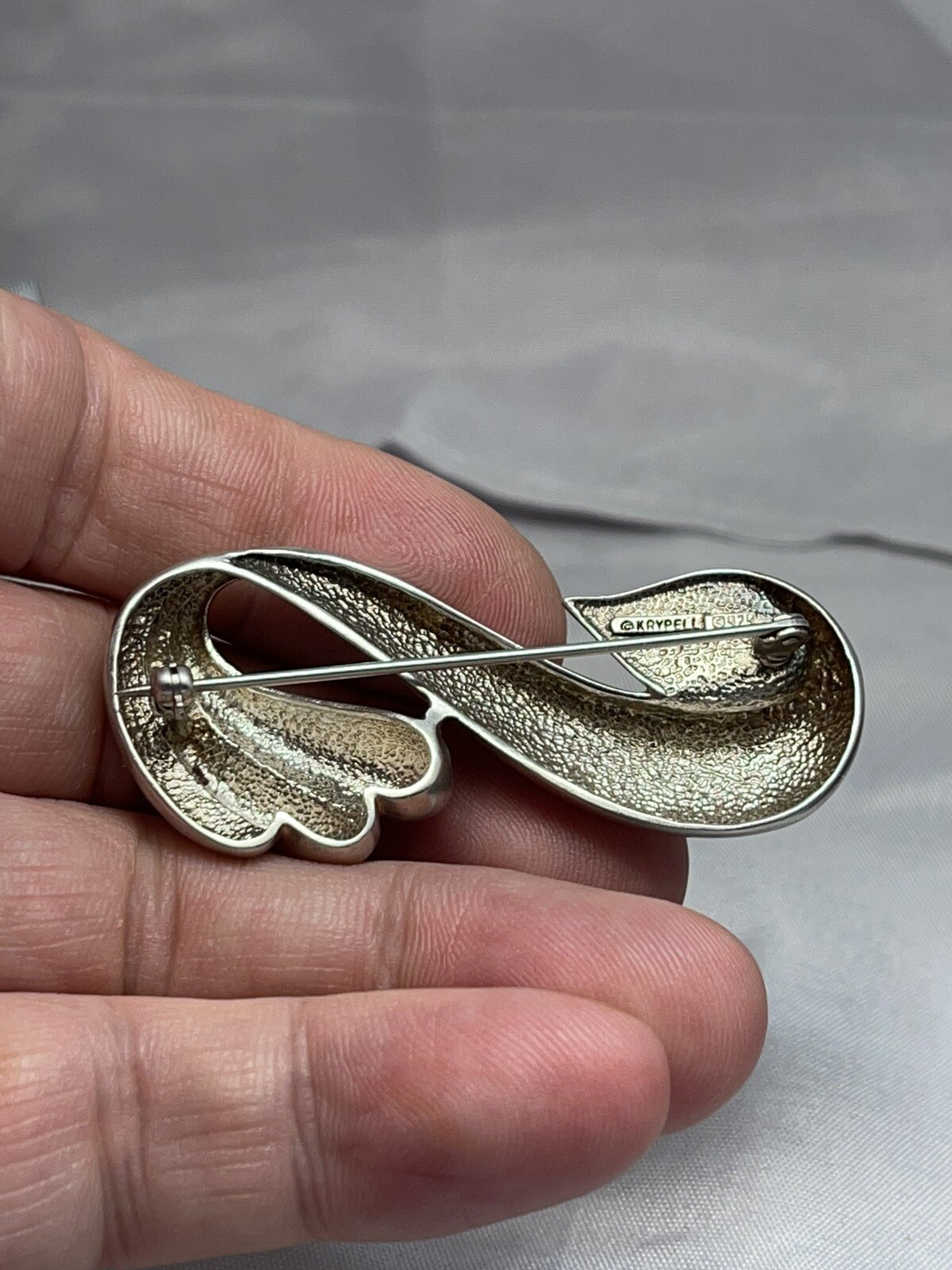vintage Charles Krypell Sterling Silver Pin Brooch - Gem