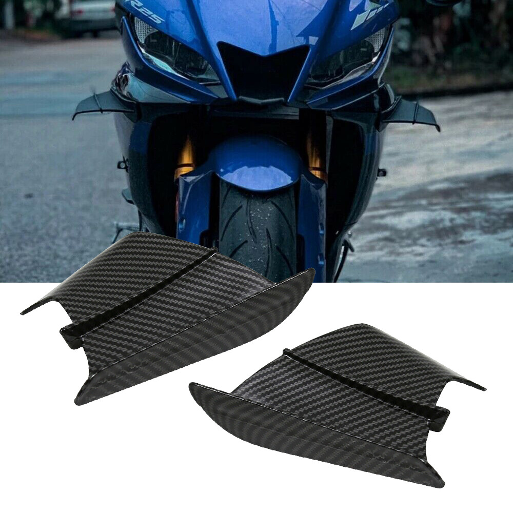 1Pair Motorcycle Side Winglets Air Deflector Wing Kit Spoiler Gloss ...
