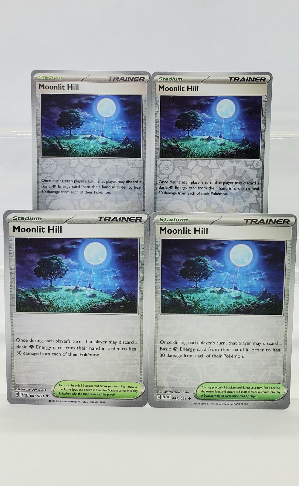 Pokemon TCG Moonlit Hill 081/091 Paldean Fates 4 Cards Playset Reverse ...