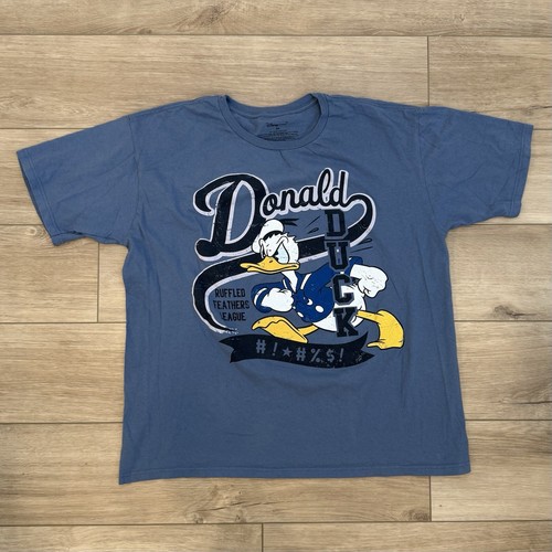 Disney Store Donald Duck Blue T-Shirt Adult Size 2X Graphic Tee Retro ...