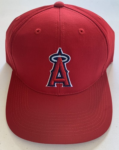 Anaheim Angels Embrodered Logo Mens Snapback Red MLB Hat OC Sports ...