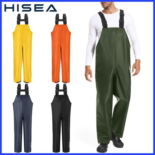 HISEA Waterproof Bib Overall PVC-Coated Nylon Hunting Fishing Rain Pant ...