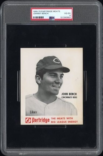 1968-70 Partridge Meats Johnny Bench Rookie Card RC HOF PSA 4 VG-EX ...