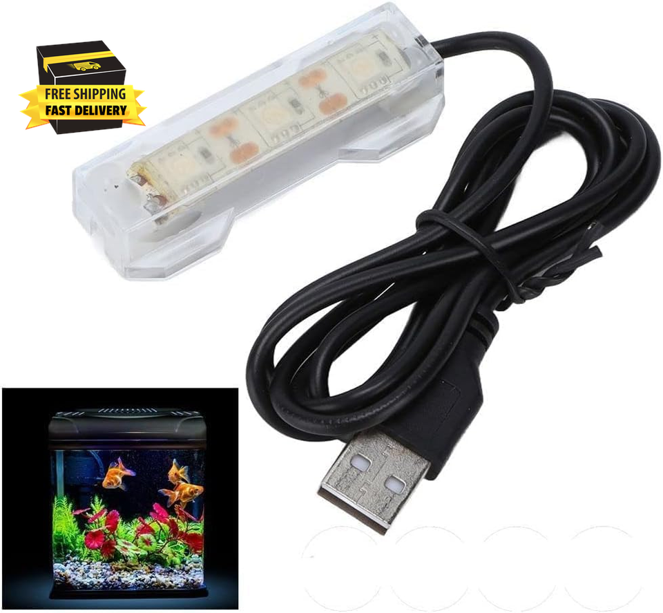 Blue Light Small Aquarium Led Light, Multicolor Led Fish Tank Light for ...