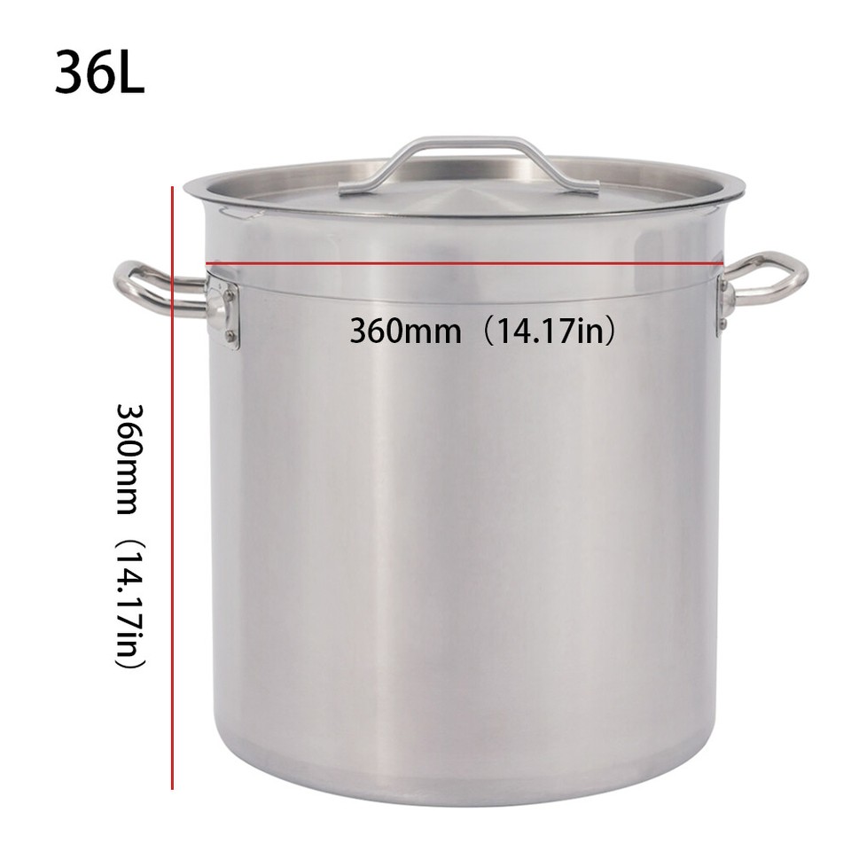 Deep Stainless Steel Stock Pot Cater Cooking Stew Large Soup Boiling ...