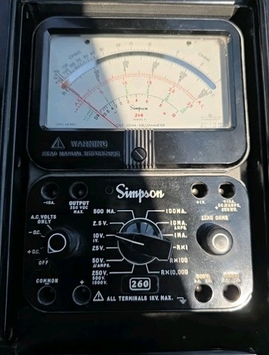 Vintage Simpson 260 8P Series Volt OHM Reader Analog Multimeter ...