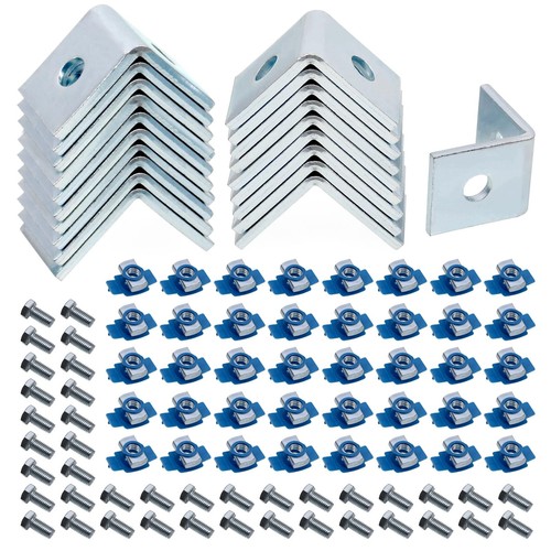 20 Pcs 2 Hole L Shaped 90 Degree Angle Connector Bracket Fit for 1-5/8 ...