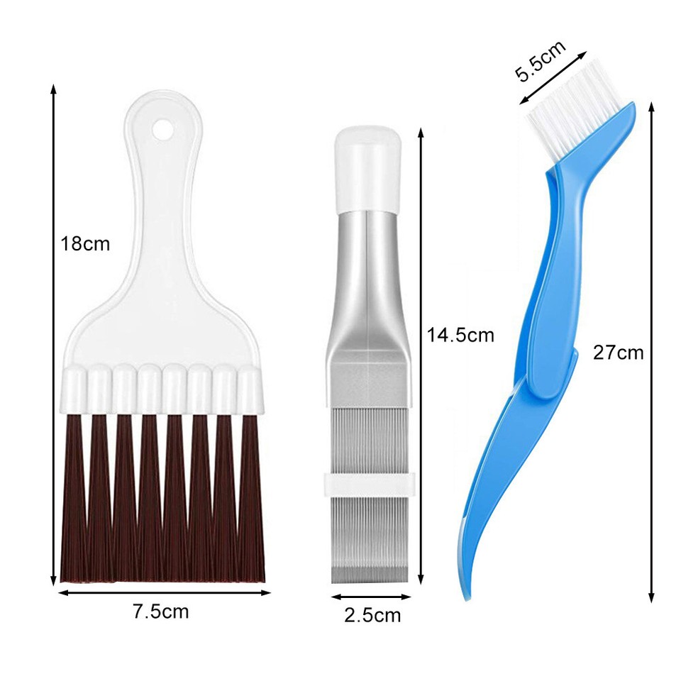 3pcs Air Conditioning Fin Comb Brush Kit Condenser Blade Clean Repair ...