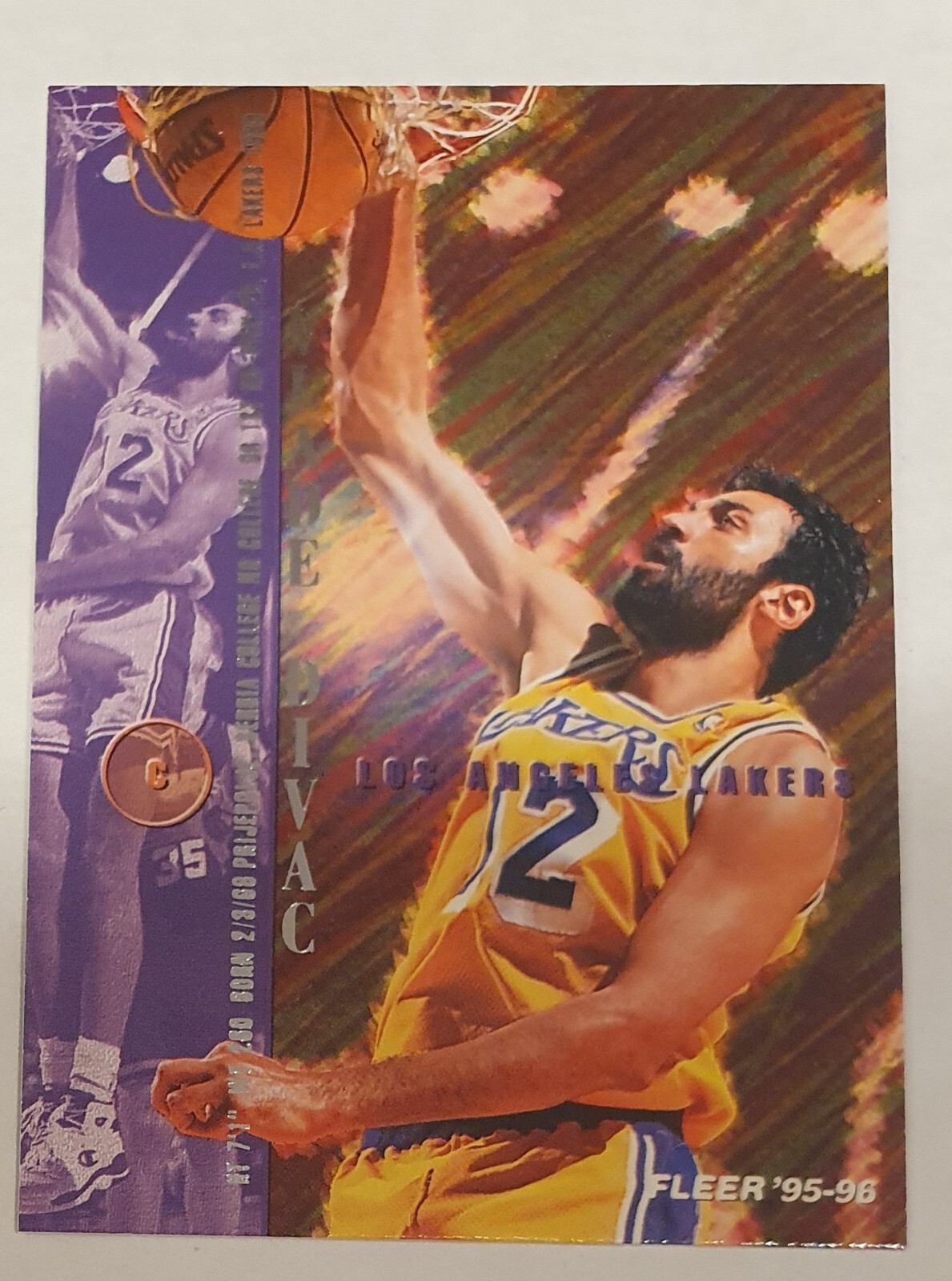 1995-96 Vlade Divac Los Angeles Lakers Fleer NBA Basketball Trading ...