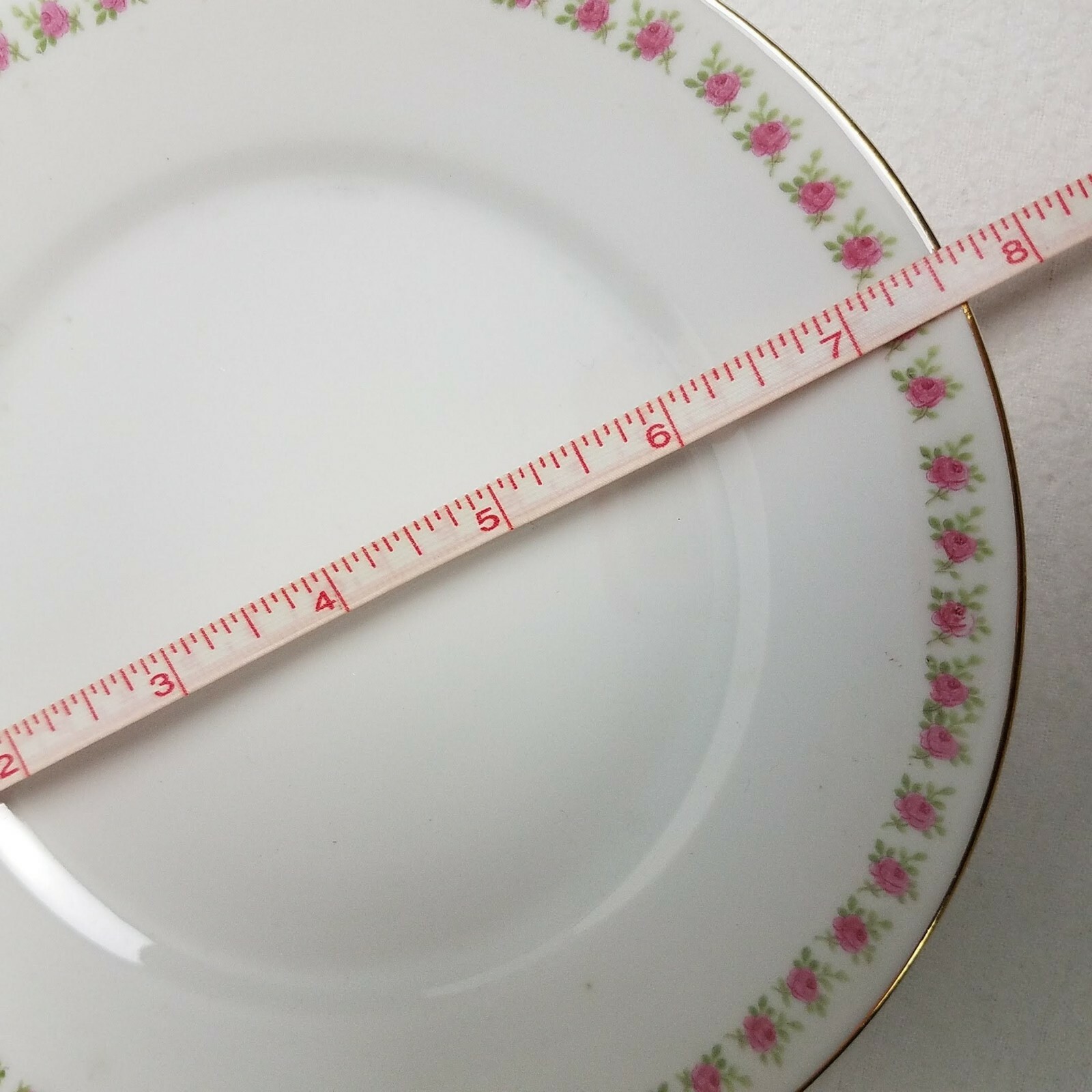 PMR Bavaria Jaeger Bone China Delicate Rose Edged Cake Plates Set of 6* ...