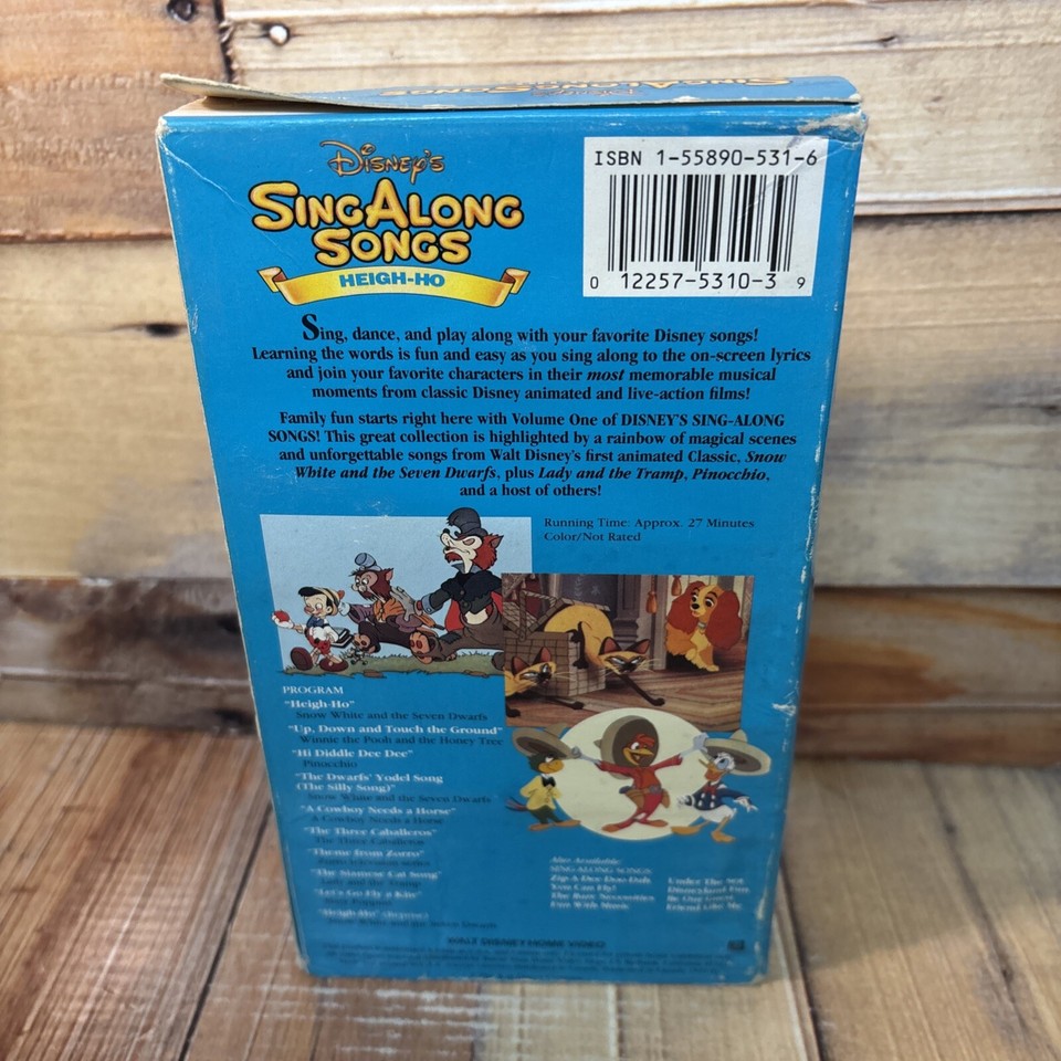 Sing Along songs Heigh-Ho Volume One VHS Tape (Used) Disney | eBay