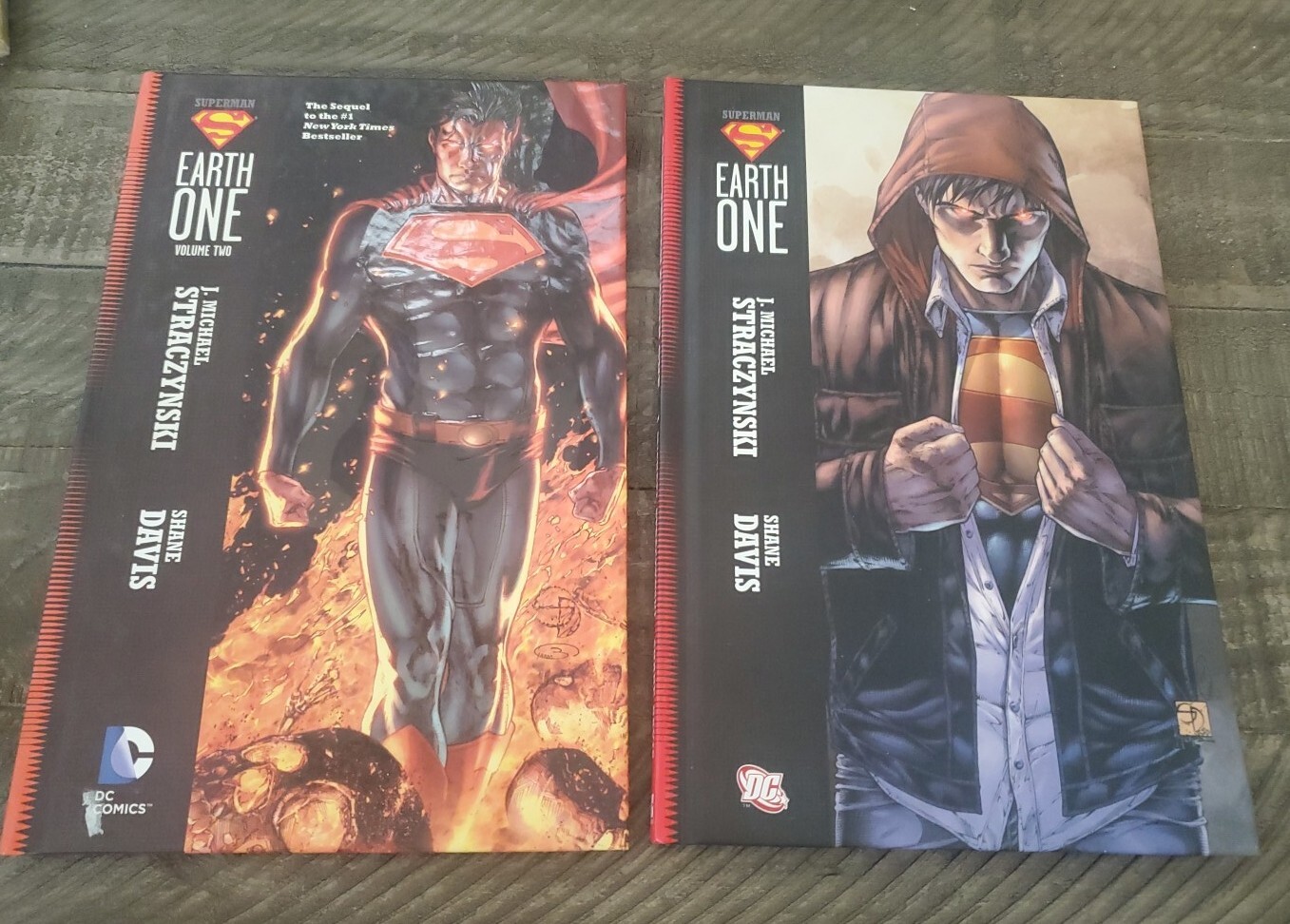 SUPERMAN EARTH ONE VOL 1 & 2 HC Hardcover BY STRACZYNSKI ~~ DC * 2 BOOK ...
