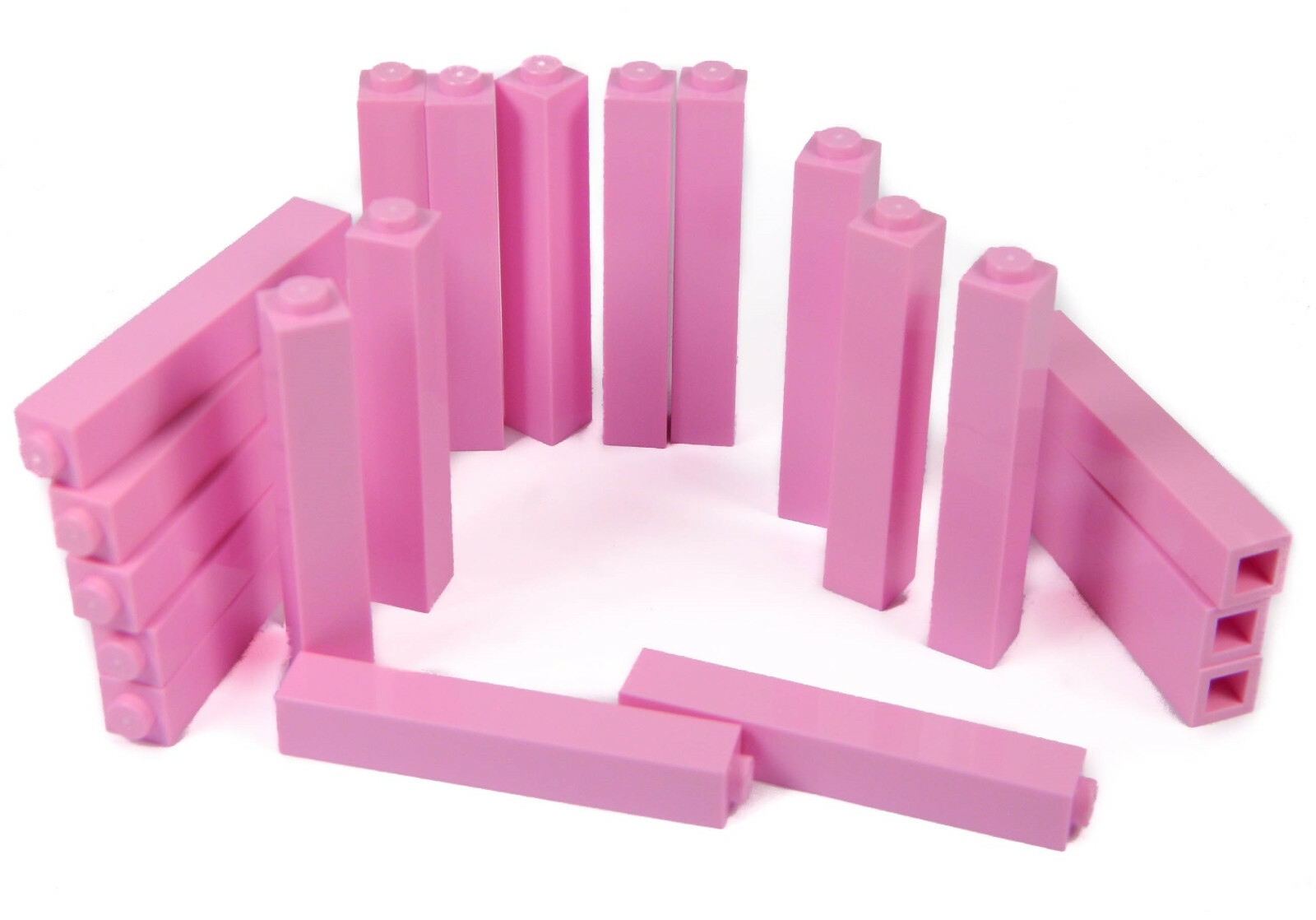 LEGO bricks 1x1x5 x20 BRIGHT PINK pillar column walls castle disney ...