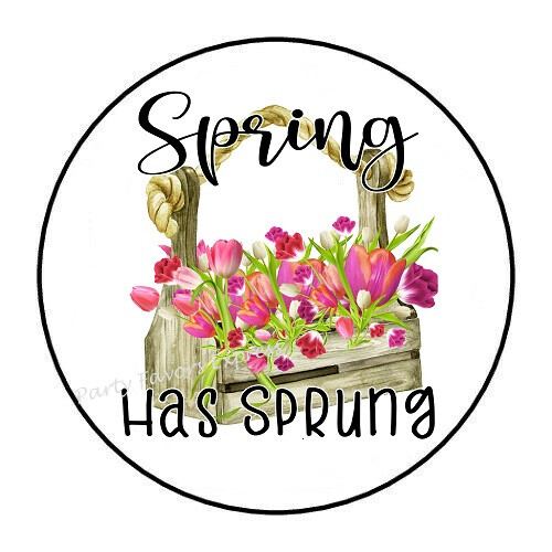 30 SPRING HAS SPRUNG TULIPS ENVELOPE SEALS LABELS STICKERS PARTY FAVORS ...