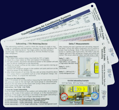 HVAC Quick Reference Cards for Refrigerant Charging and Troubleshooting ...