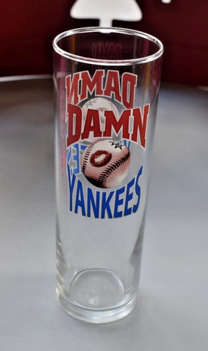 NEW YORK YANKEES Beer Glass "Damn Yankees" 7" Tall Southern Barrel ...