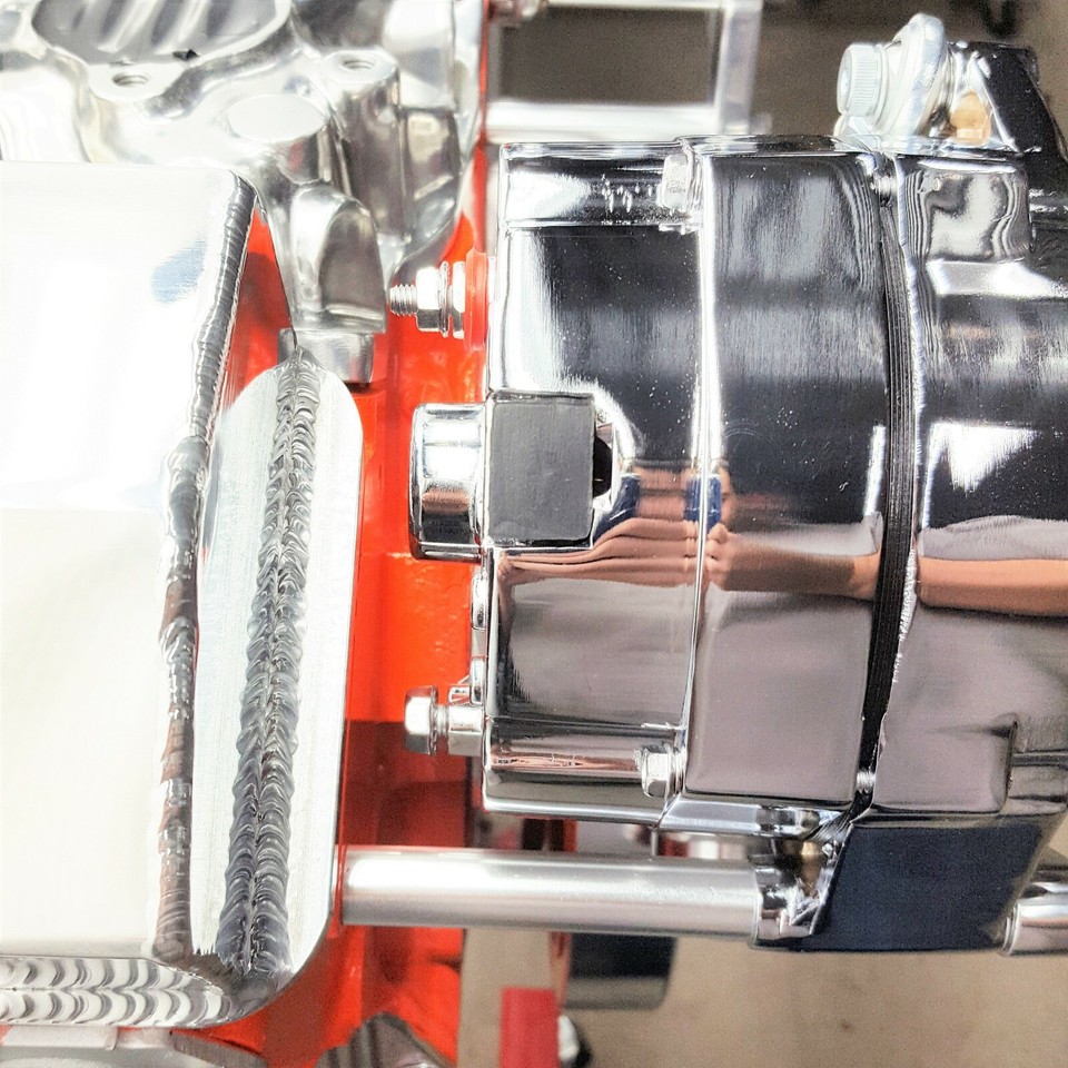 Small Block Chevy Chrome Alternator W/ Polished Aluminum Bracket SBC ...