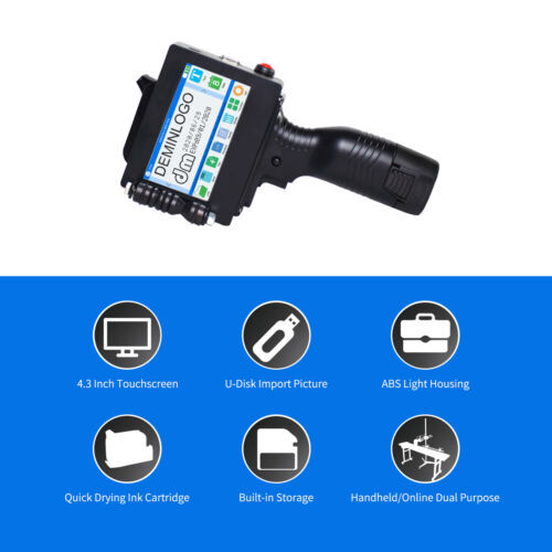 Handheld Inkjet Printer High Definition Inkjet Code Printer 4.3 ...