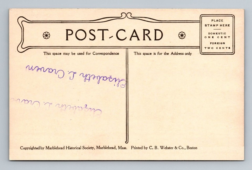 Marblehead MA-Massachusetts, Lee Mansion Wall Paper Vintage Souvenir Postcard | eBay