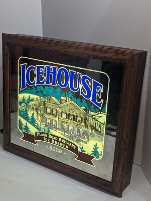Vintage Icehouse Plank Road Brewery Lighted Mirror Sign - WORKS | eBay