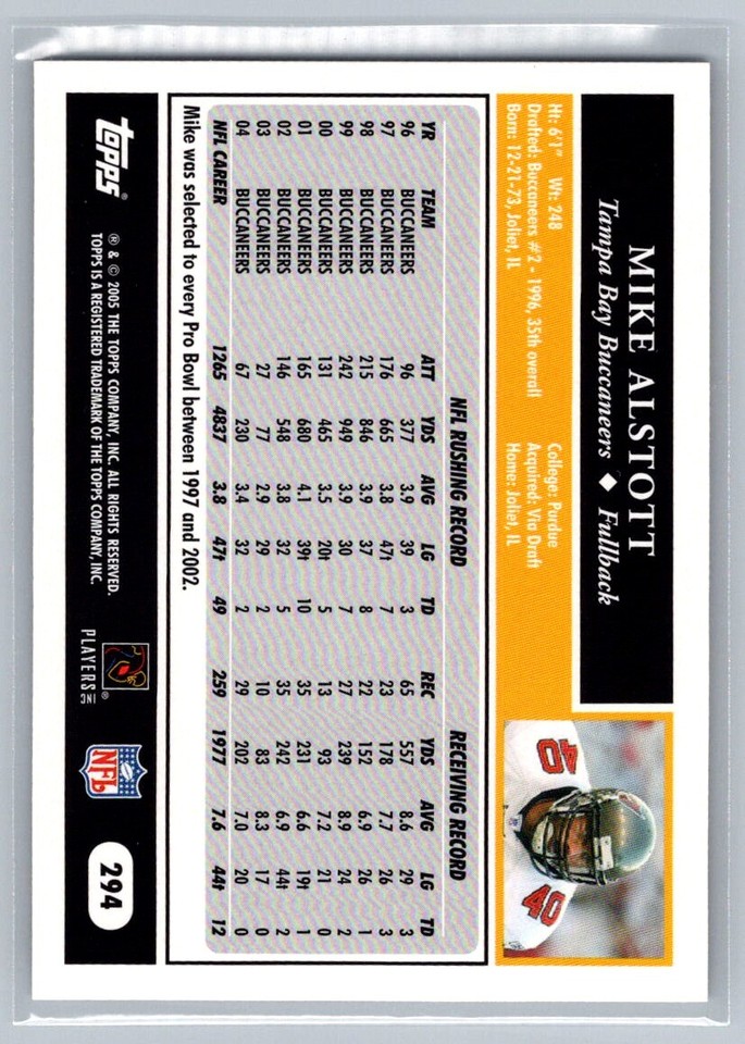 2005 Topps 1st Edition #294 Mike Alstott | eBay