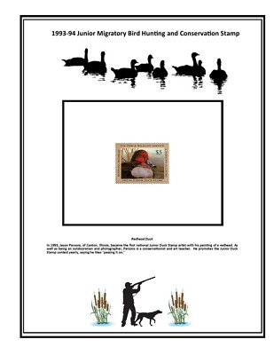 Mac's 1993-current PLATE BLOCK Junior Duck Stamp Album Personalized ...