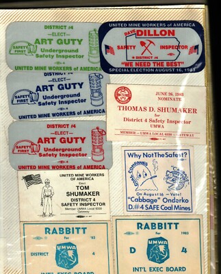 LOT OF 9 NICE UMWA COAL MINING STICKERS # 44 | eBay