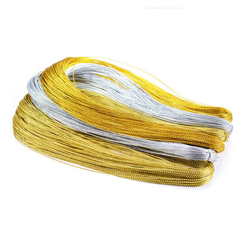 100m Rope Gold Silver Cord Gift Packaging String Metallic Jewelry ...
