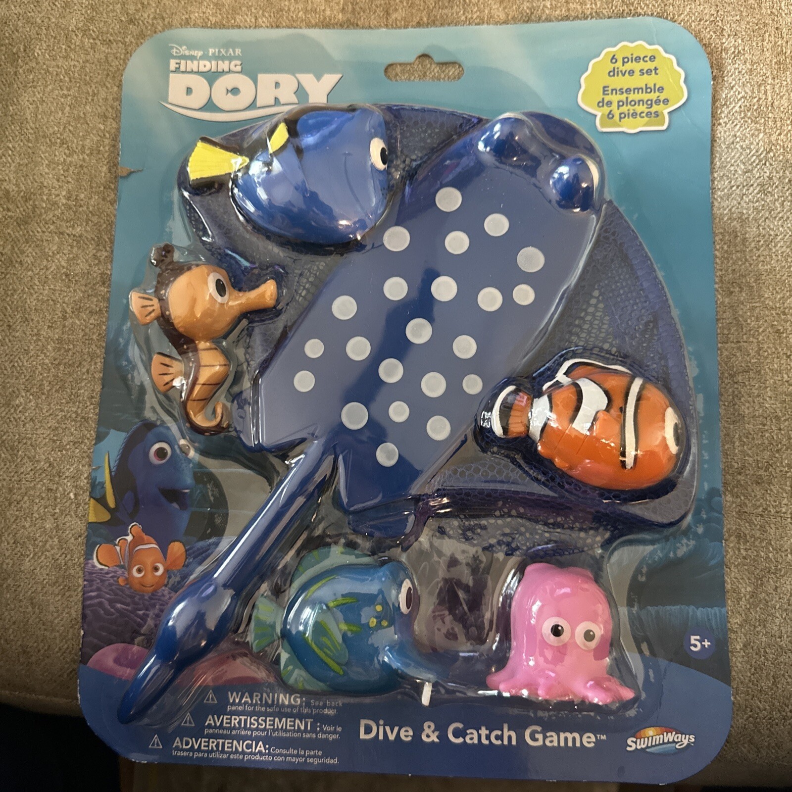 Finding Nemo Dory Mr. Ray's Dive & Catch Game Bath Tub Swim Pool Toy ...