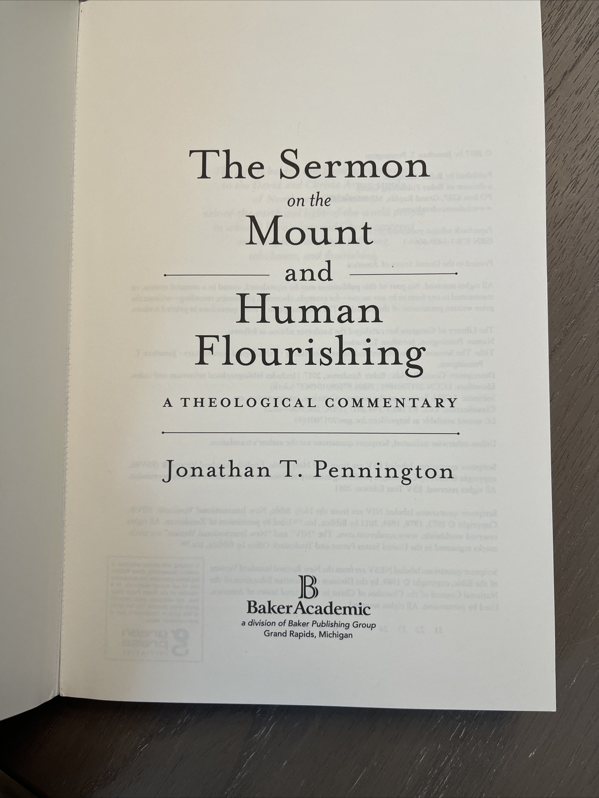 Sermon on the Mount and Human Flourishing by Jonathan T. Pennington ...