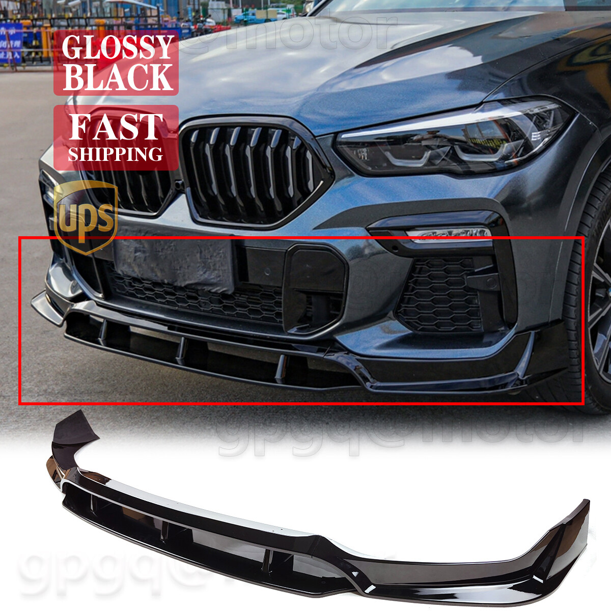 For BMW G06 X6 M Sport 2020-2023 Painted Black Front Bumper Lip ...